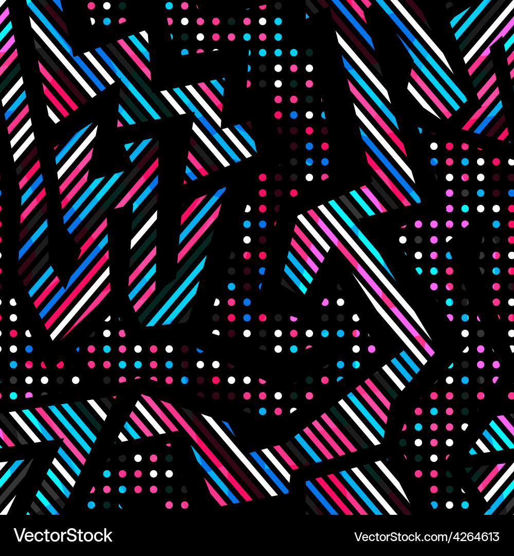 Retro Neon Geometric Pattern Royalty Free Vector Image