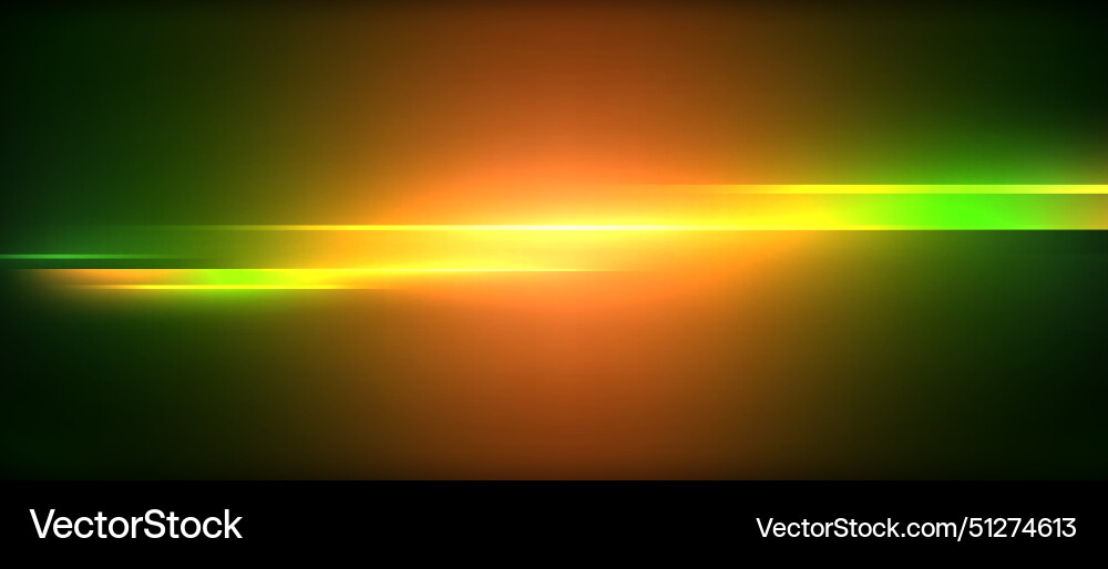 Sky filled with amber green and orange light Vector Image