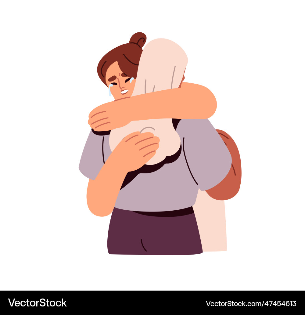 Woman supporting and comforting sad crying weeping