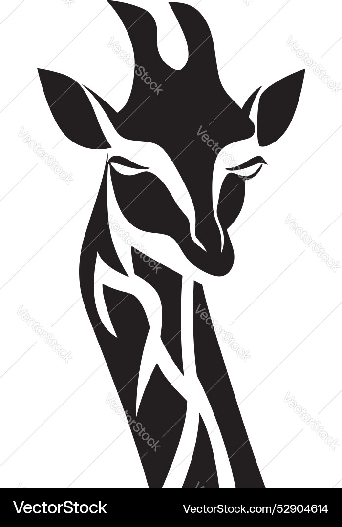 African elegance in black giraffe symbol striking Vector Image