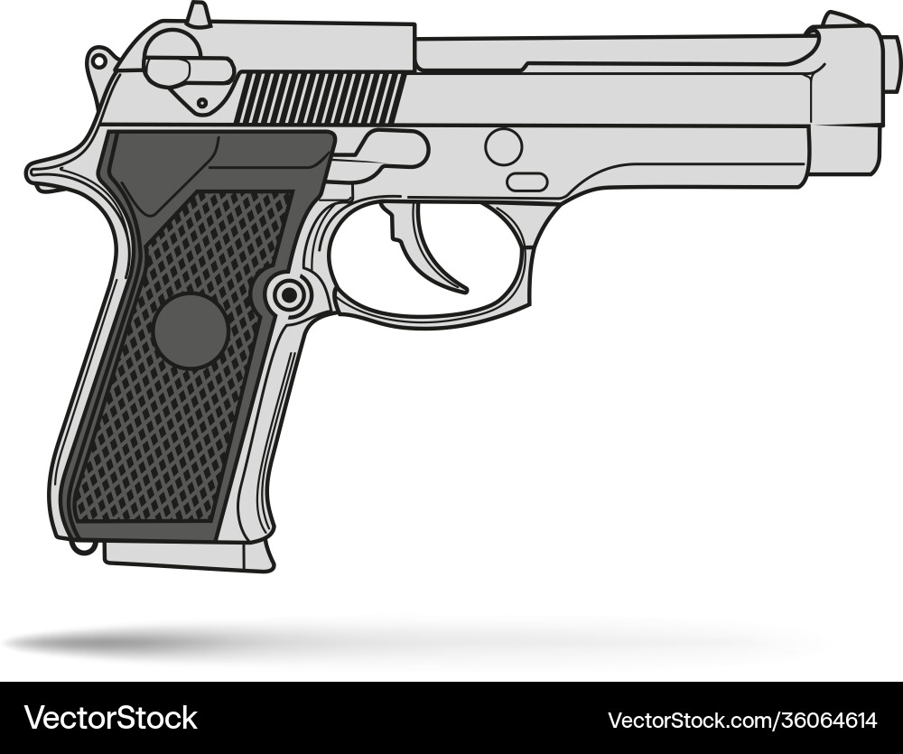 Beretta classic gun Royalty Free Vector Image - VectorStock