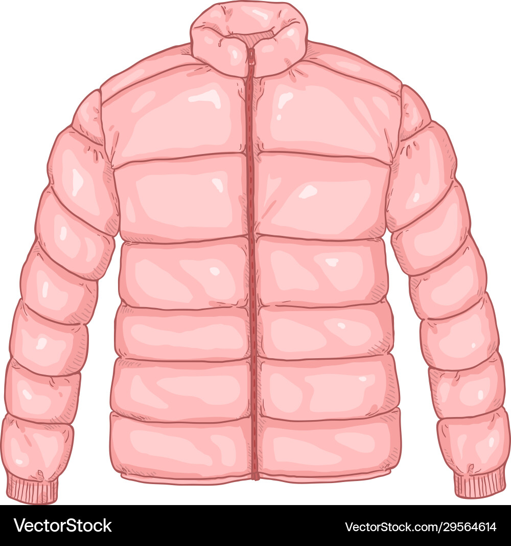 Cartoon pink down jacket Royalty Free Vector Image