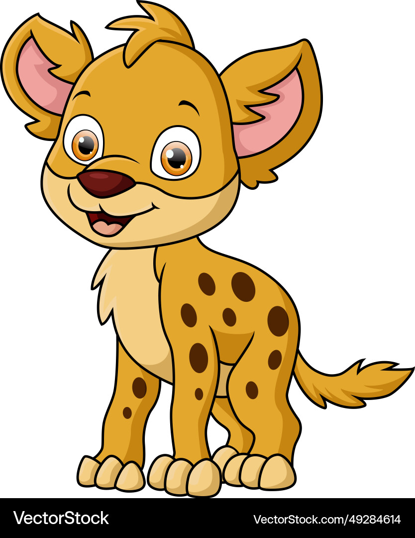 Cute hyena cartoon on white background Royalty Free Vector