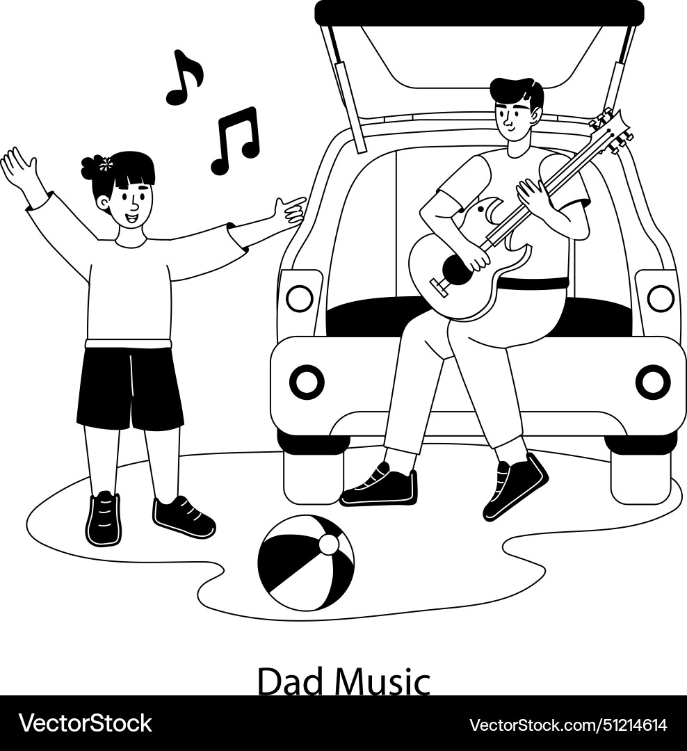 Dad music Royalty Free Vector Image - VectorStock