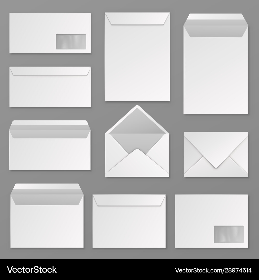 Envelopes blank corporate closed and open Vector Image