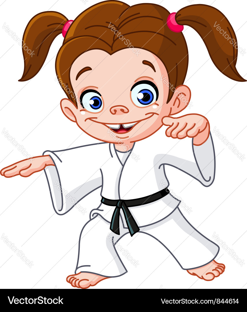 Karate girl Royalty Free Vector Image - VectorStock