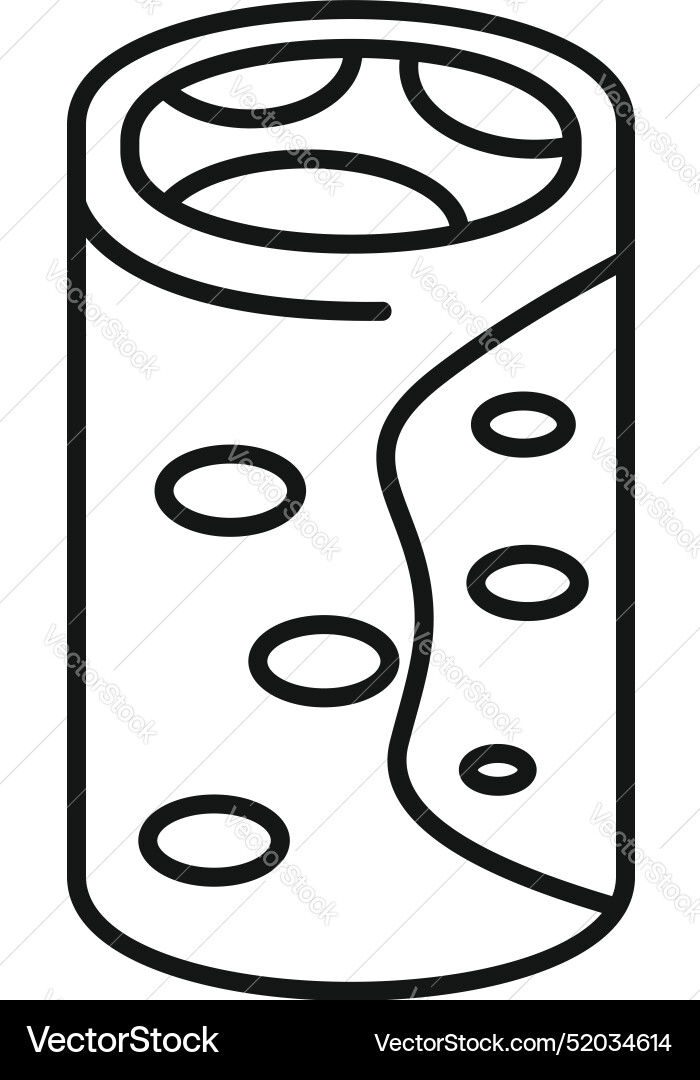 Sausage roll icon showing pastry being baked Vector Image