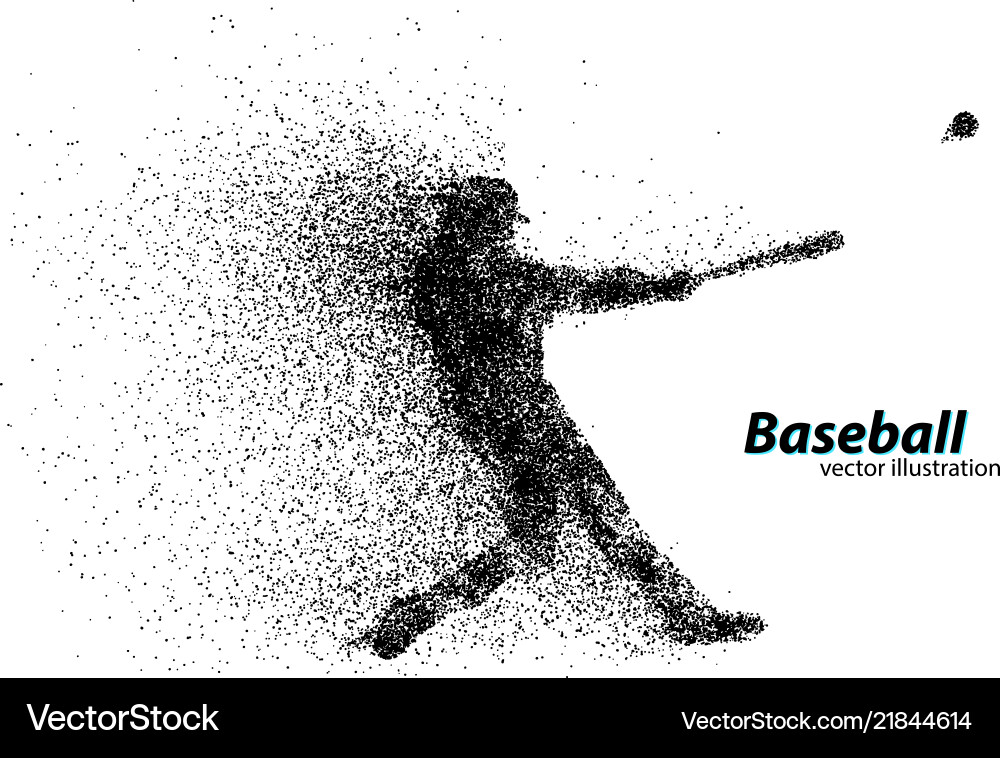 Silhouette of a baseball player from particle Vector Image