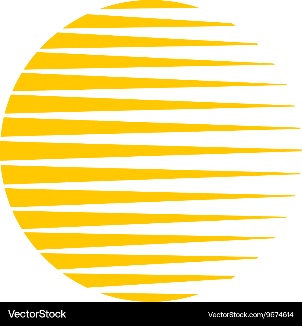 Sun logo round circle triangle lines halftone Vector Image