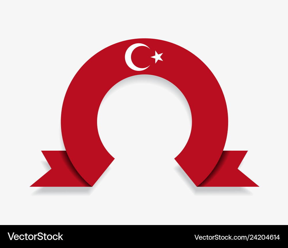 Turkish flag rounded abstract background Vector Image