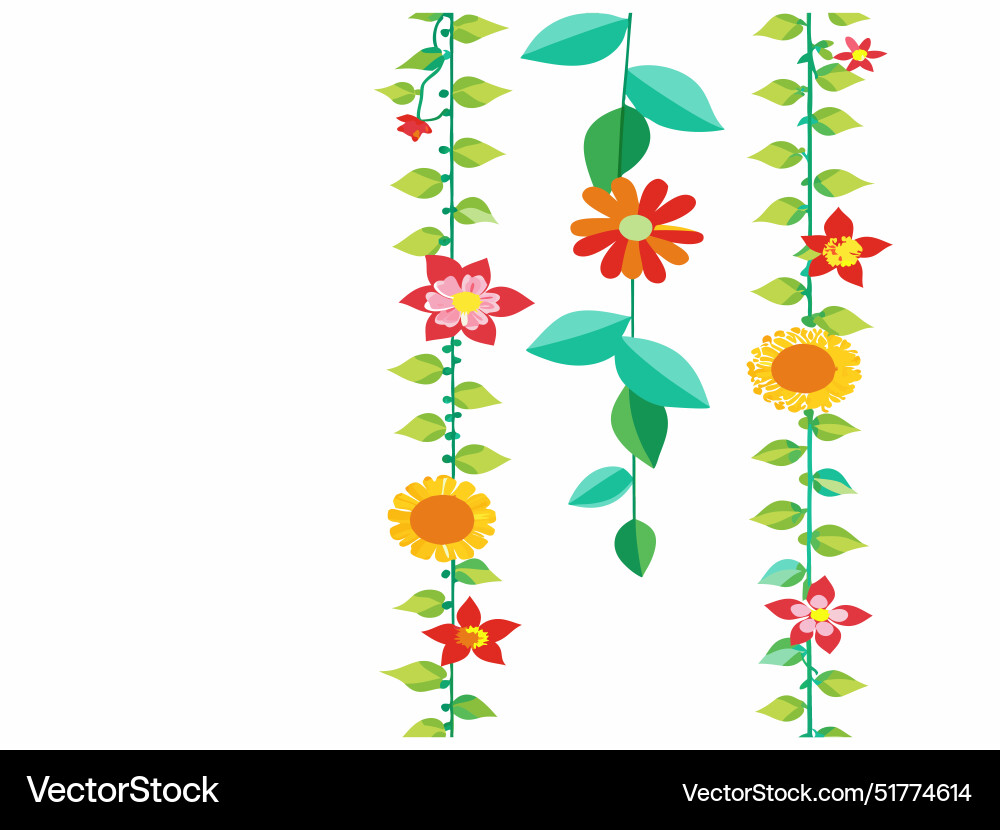 Vertical flower garland h Royalty Free Vector Image