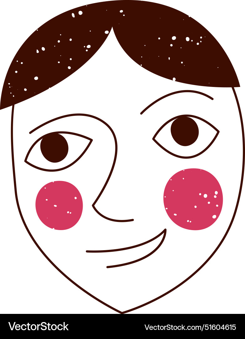 Abstract face portrait doodle Royalty Free Vector Image