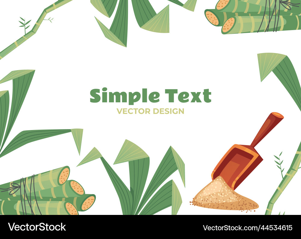 Bamboo sugar cane forest tree frame banner Vector Image