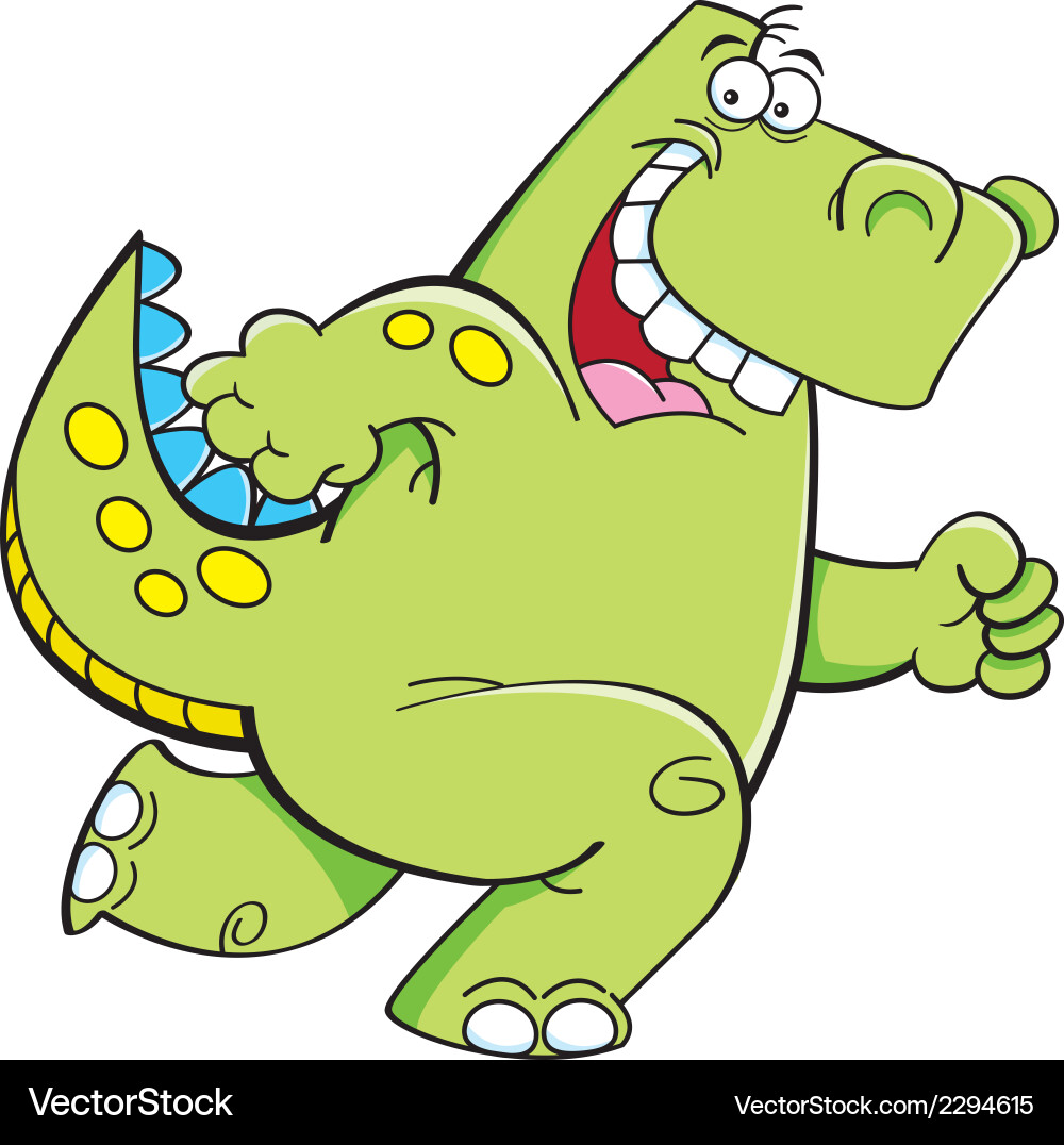 Cartoon running dinosaur Royalty Free Vector Image