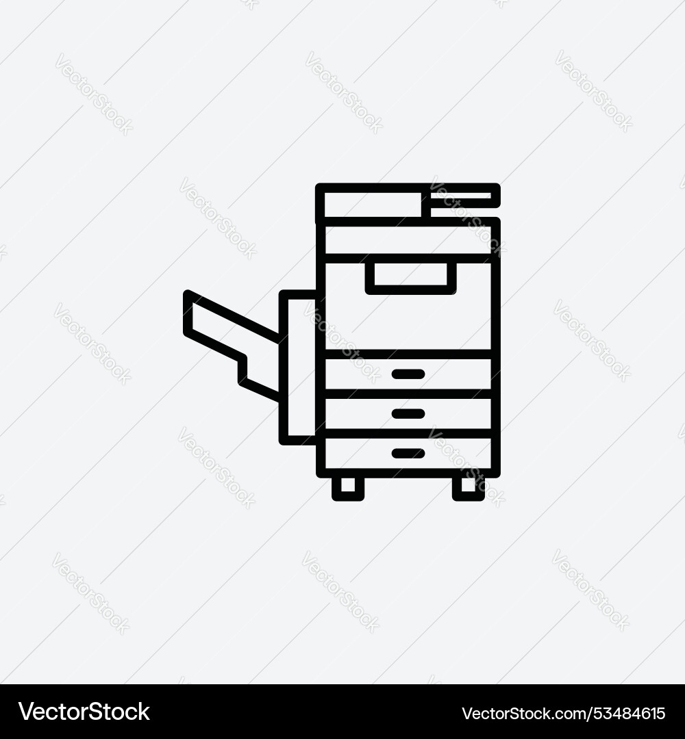 Copy machineline in thin line black color flat Vector Image