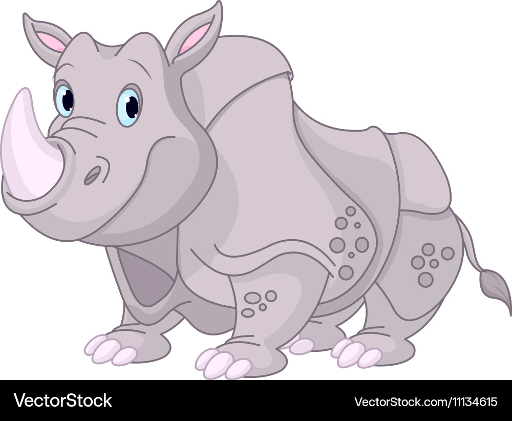 Cute rhino Royalty Free Vector Image - VectorStock