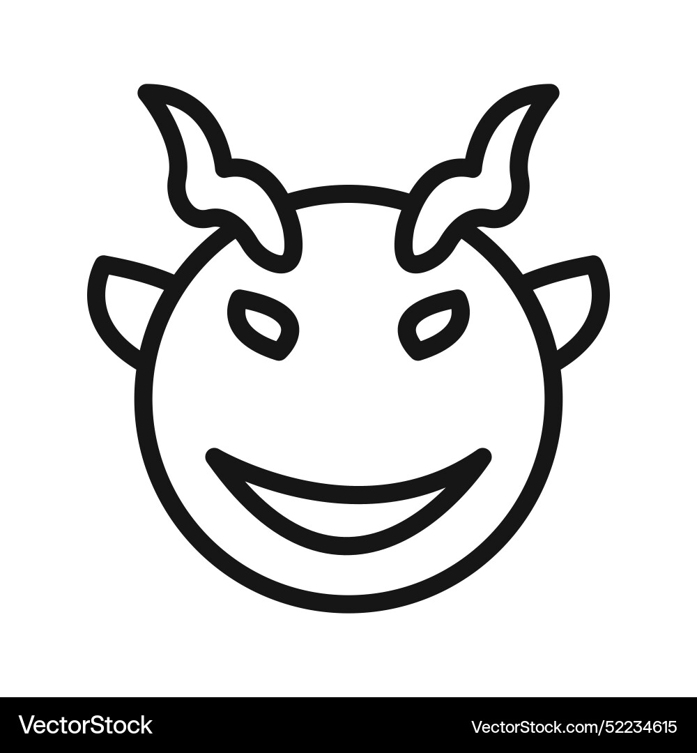 Demon devil icon black line art logo Royalty Free Vector
