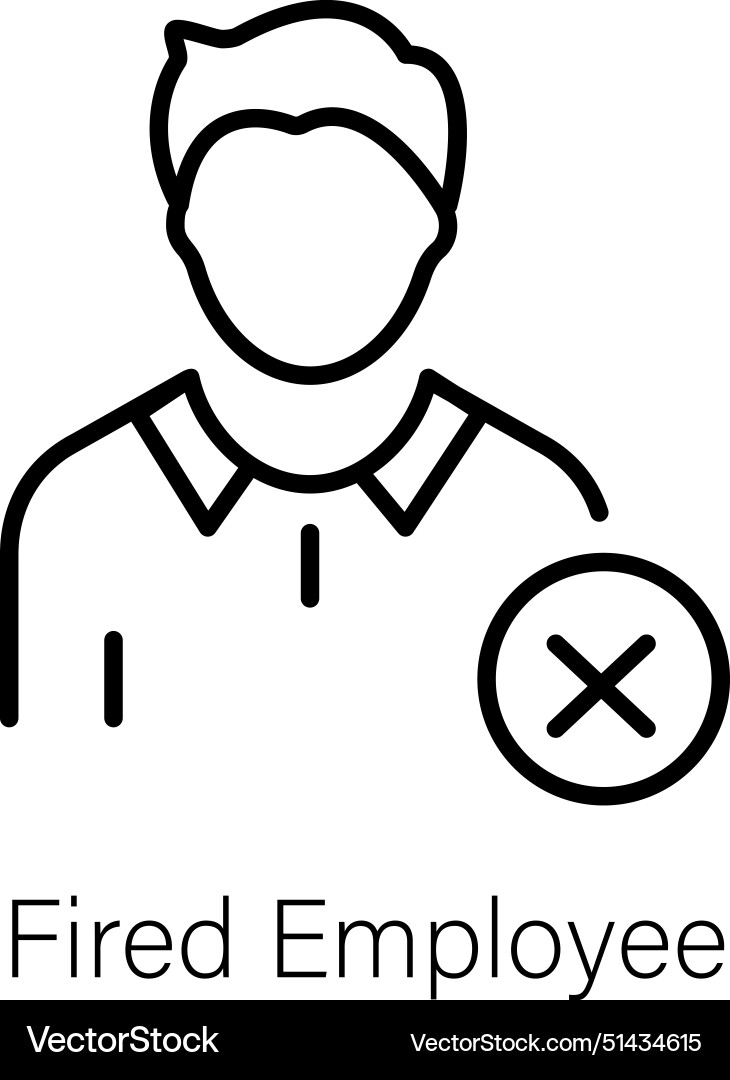 Fired employee Royalty Free Vector Image - VectorStock