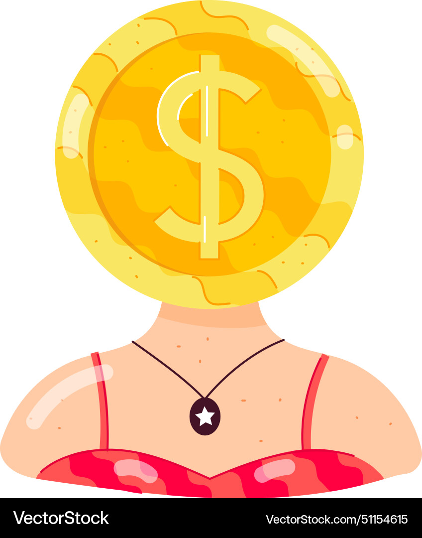 Gold coins flat stickers Royalty Free Vector Image