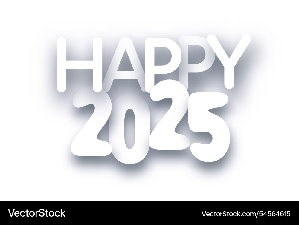 Happy 2025 with minimalist typography Royalty Free Vector