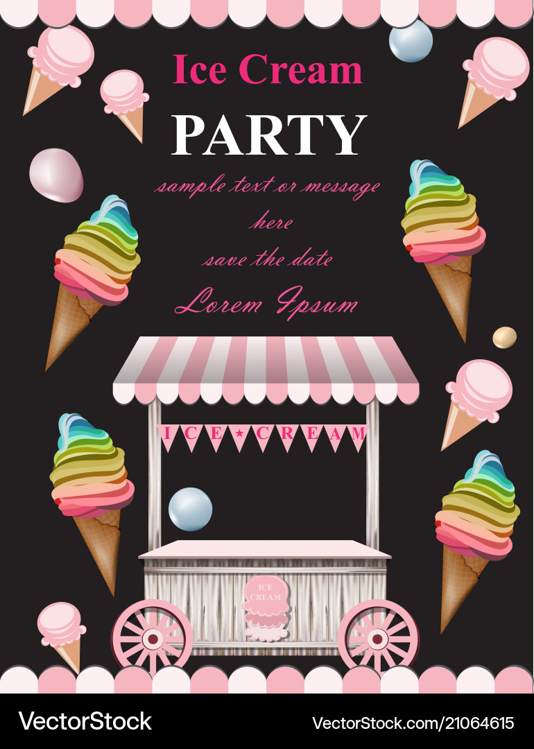 Ice Cream Party Clip Art Retro Ice Cream Party In The USA Graphic By