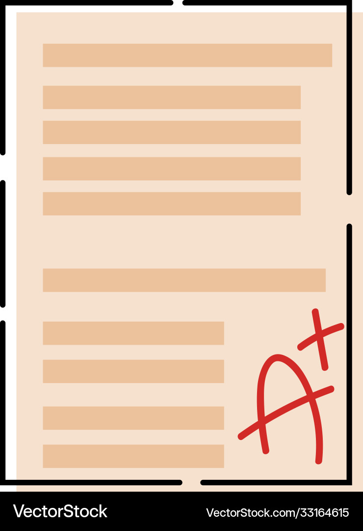 Isolated school exam paper icon Royalty Free Vector Image