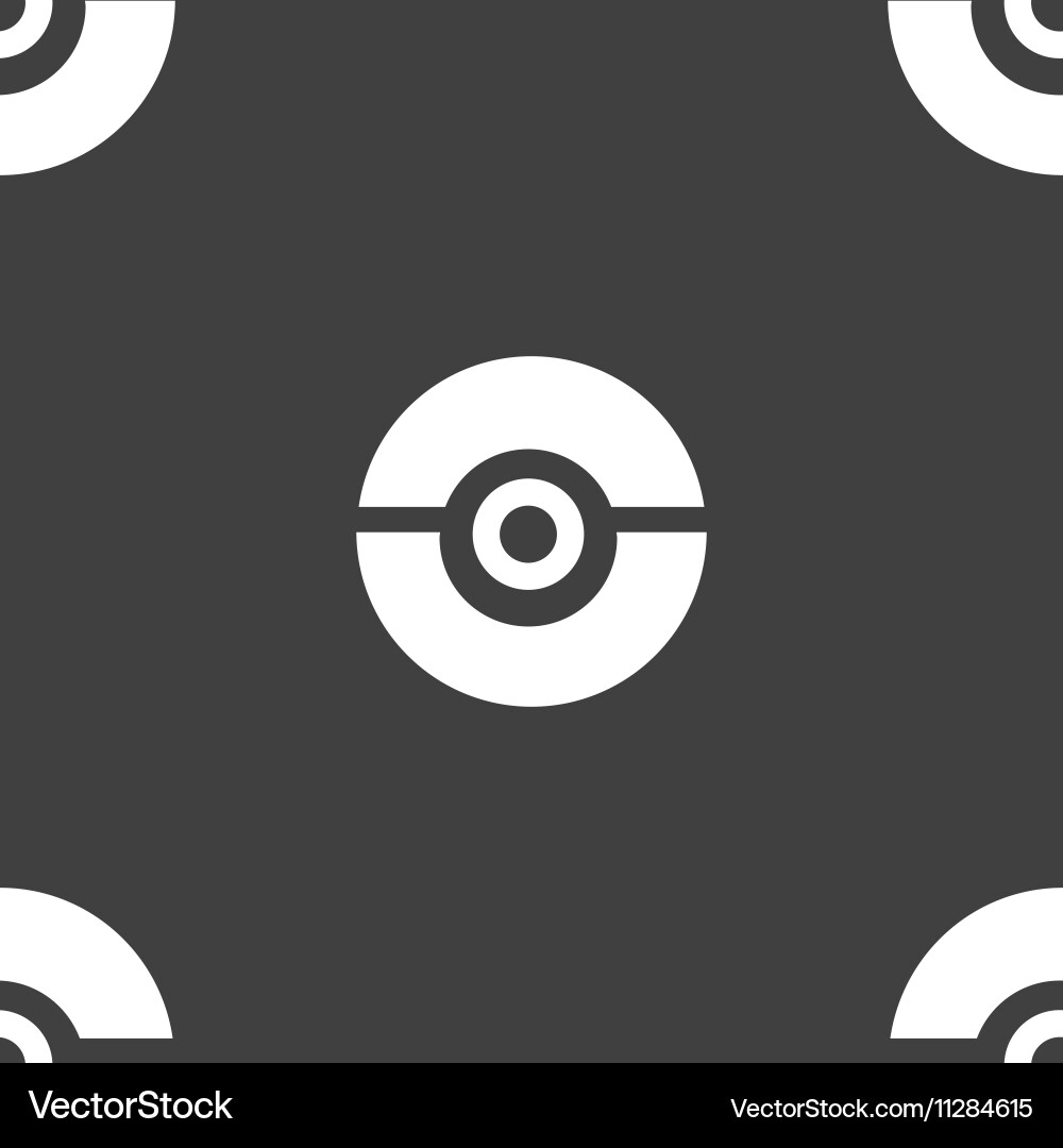Pokeball icon sign seamless pattern on a gray Vector Image