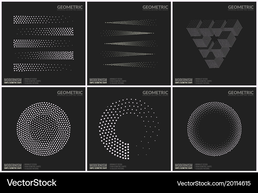 Universal halftone geometric shapes for design Vector Image