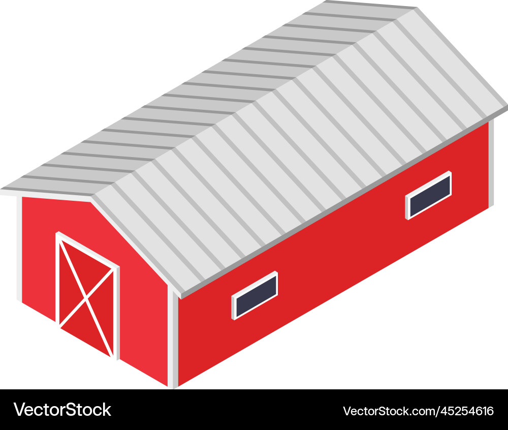 Barn isometric icon Royalty Free Vector Image - VectorStock