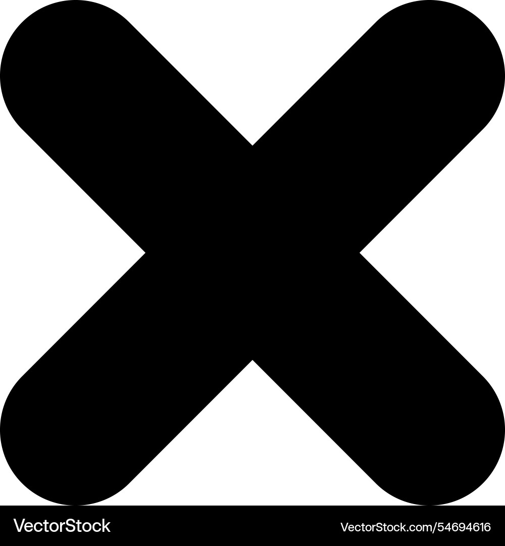 Black multiplication sign multiply icon Royalty Free Vector