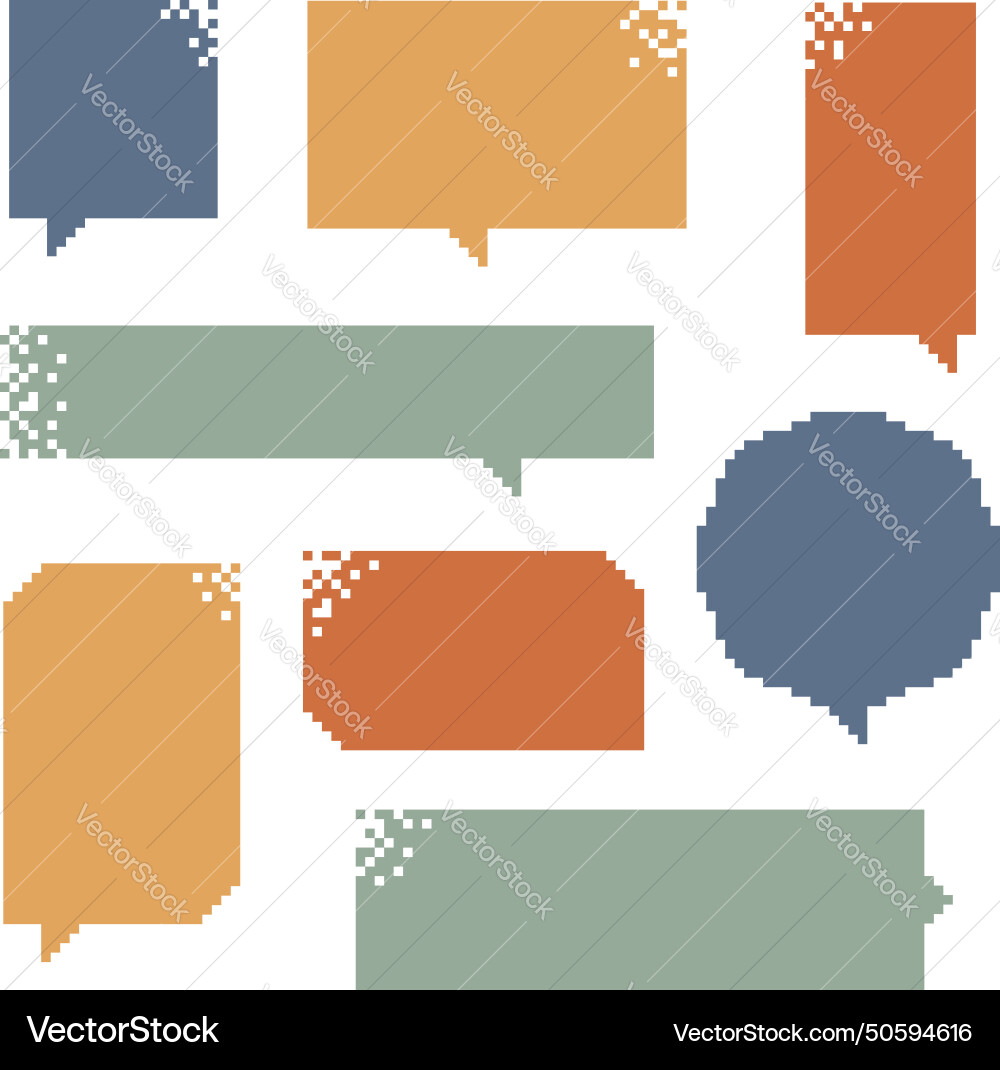 Colorful retro game 8bit pixel speech bubble Vector Image
