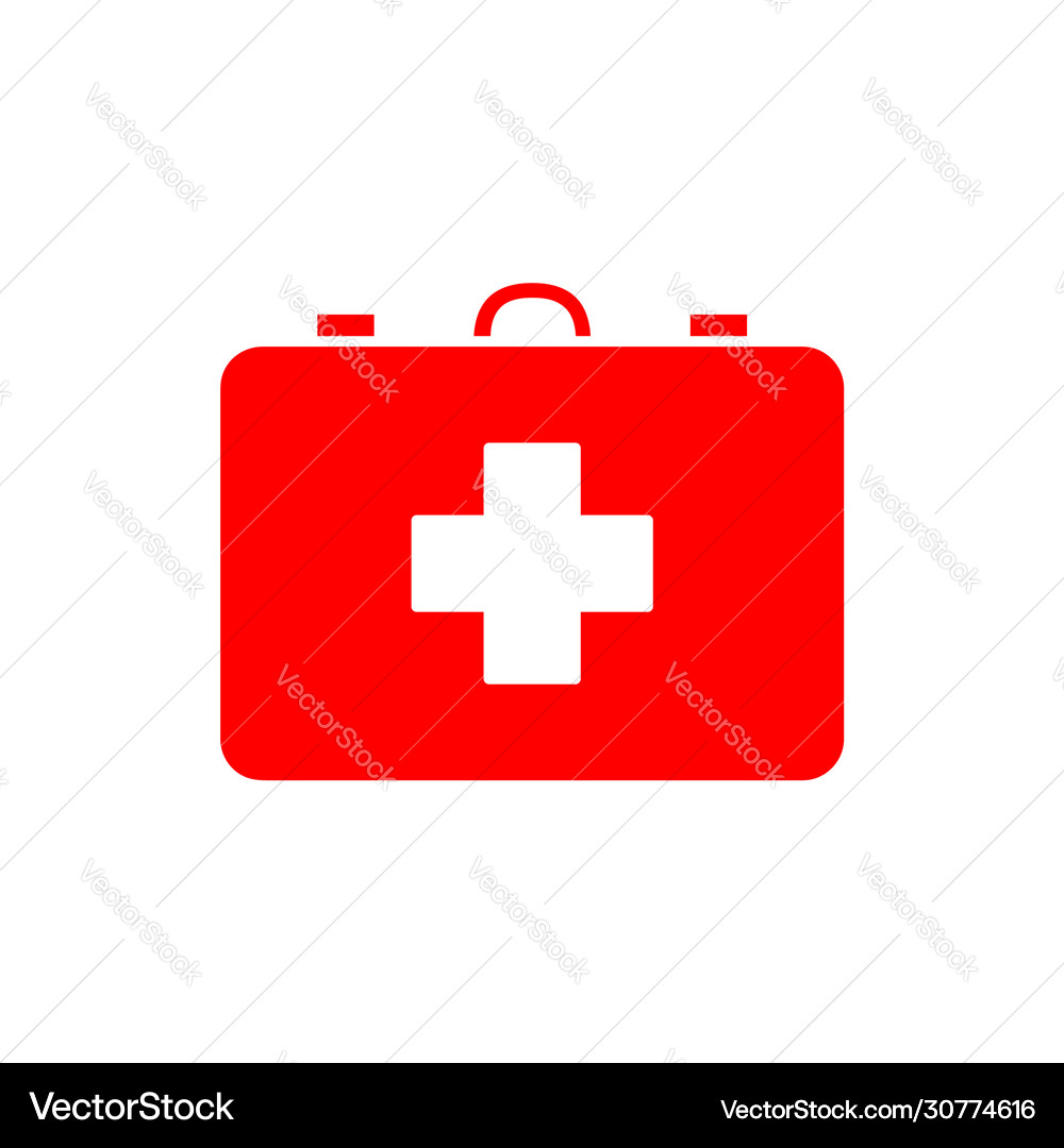 Flat line first aid kit icon Royalty Free Vector Image