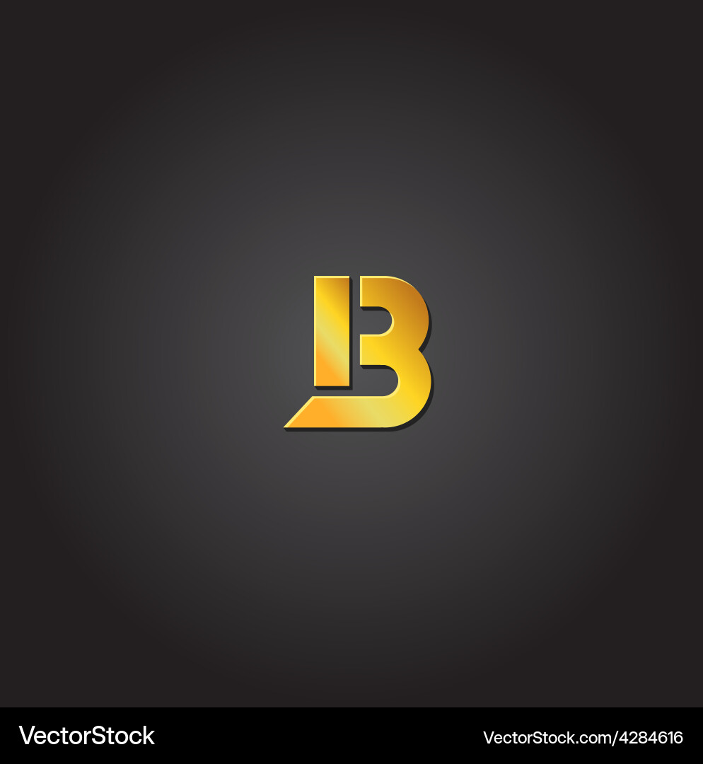 Letter b gold font template for company Royalty Free Vector