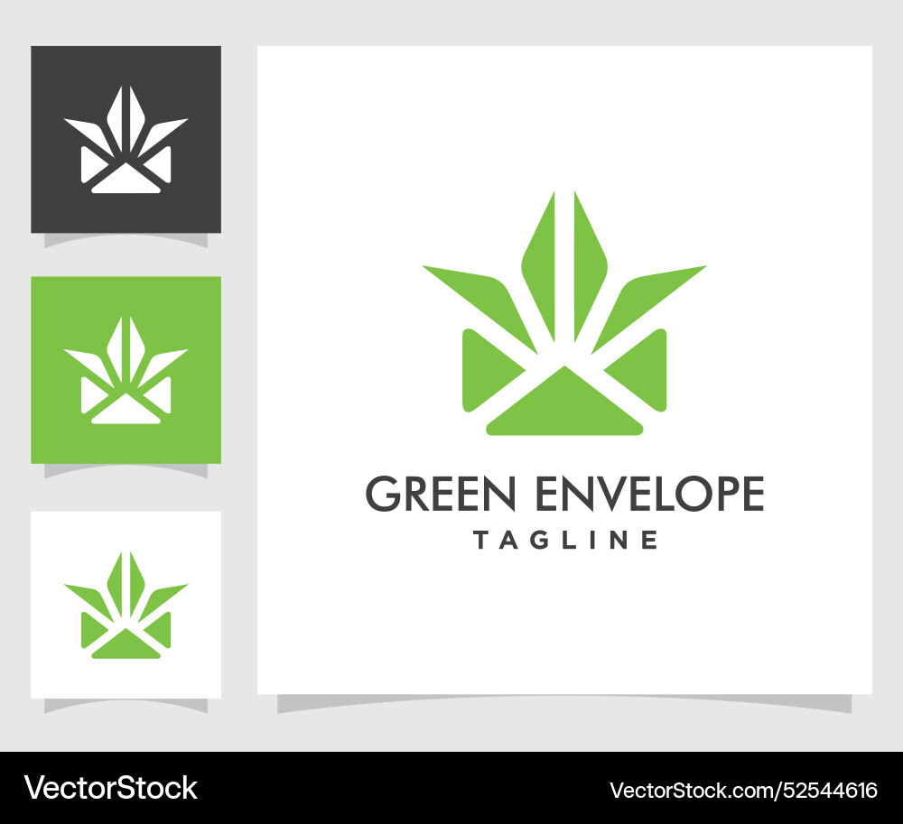 Logo icon simple envelope leaf Royalty Free Vector Image