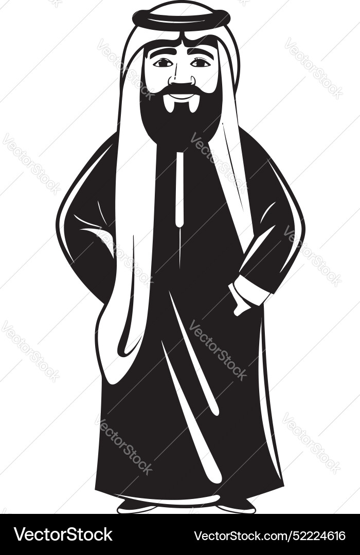 Majestic elegance sleek emblem arabic man Vector Image