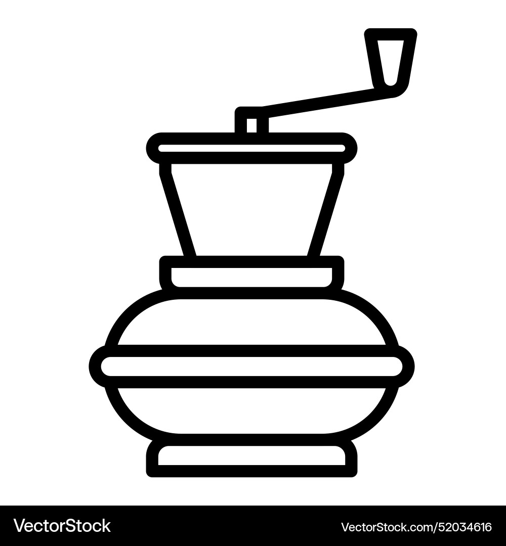 Manual coffee grinder linear logo mark in black Vector Image