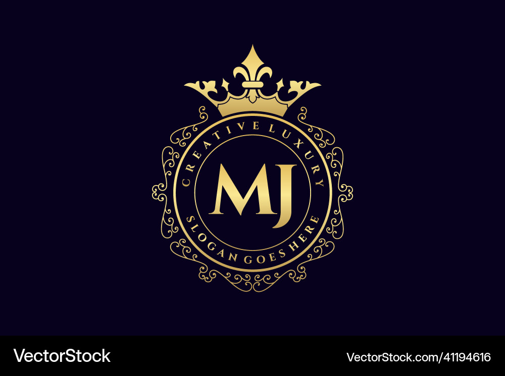 Mj initial letter luxury calligraphic feminine Vector Image