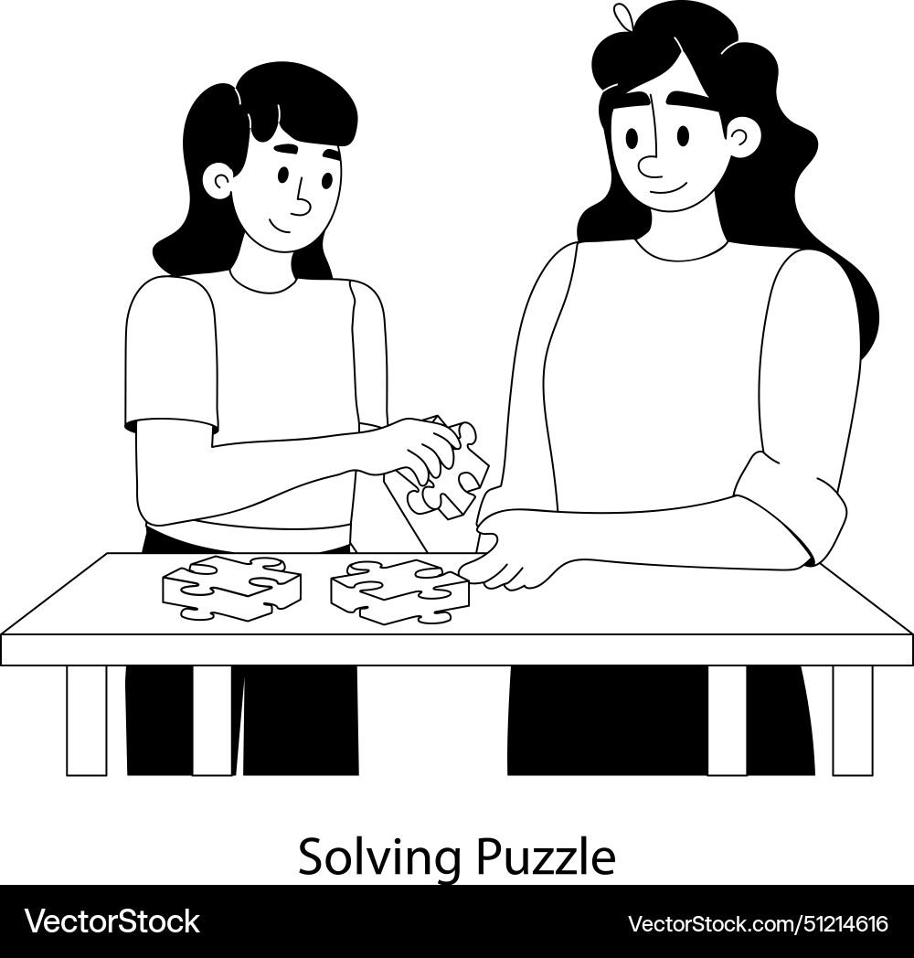 Solving puzzle Royalty Free Vector Image - VectorStock