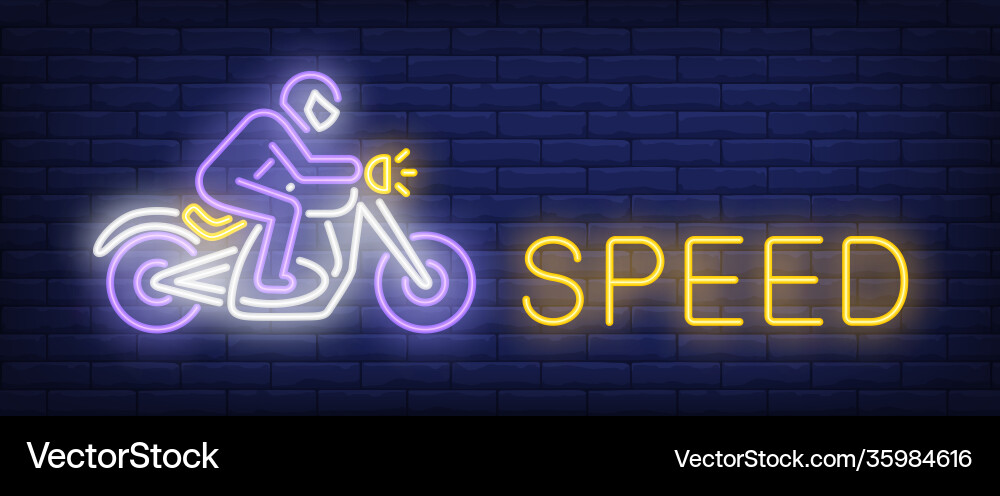 Speed neon style banner Royalty Free Vector Image