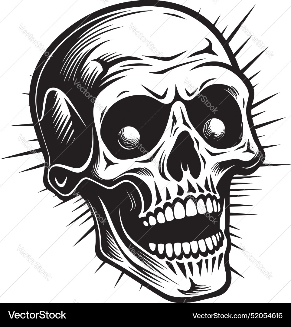 Surprised skeleton graphic petrifying logo grim Vector Image