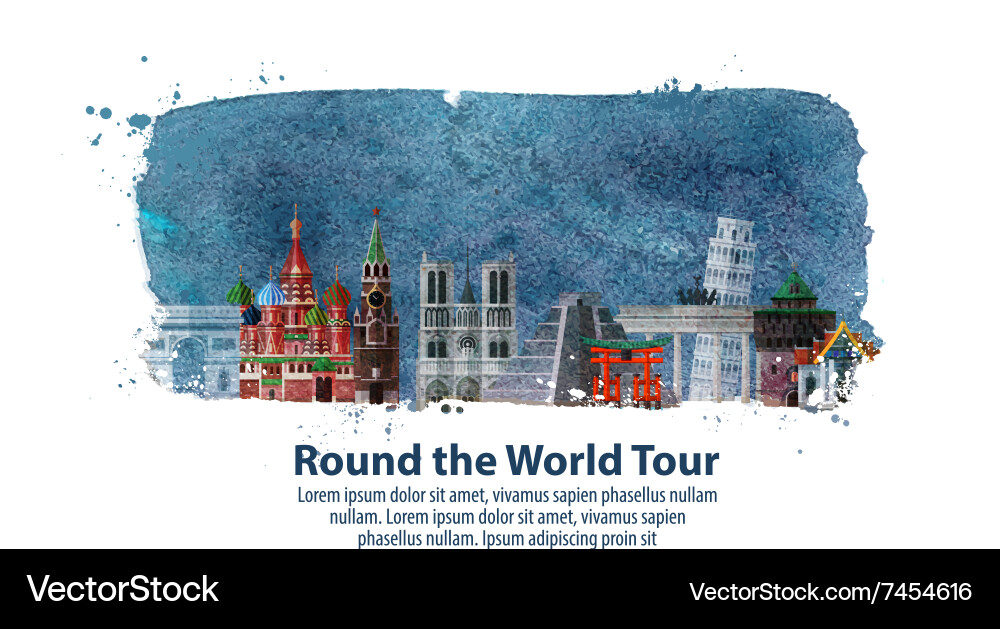 Travel historic architecture on a white Royalty Free Vector