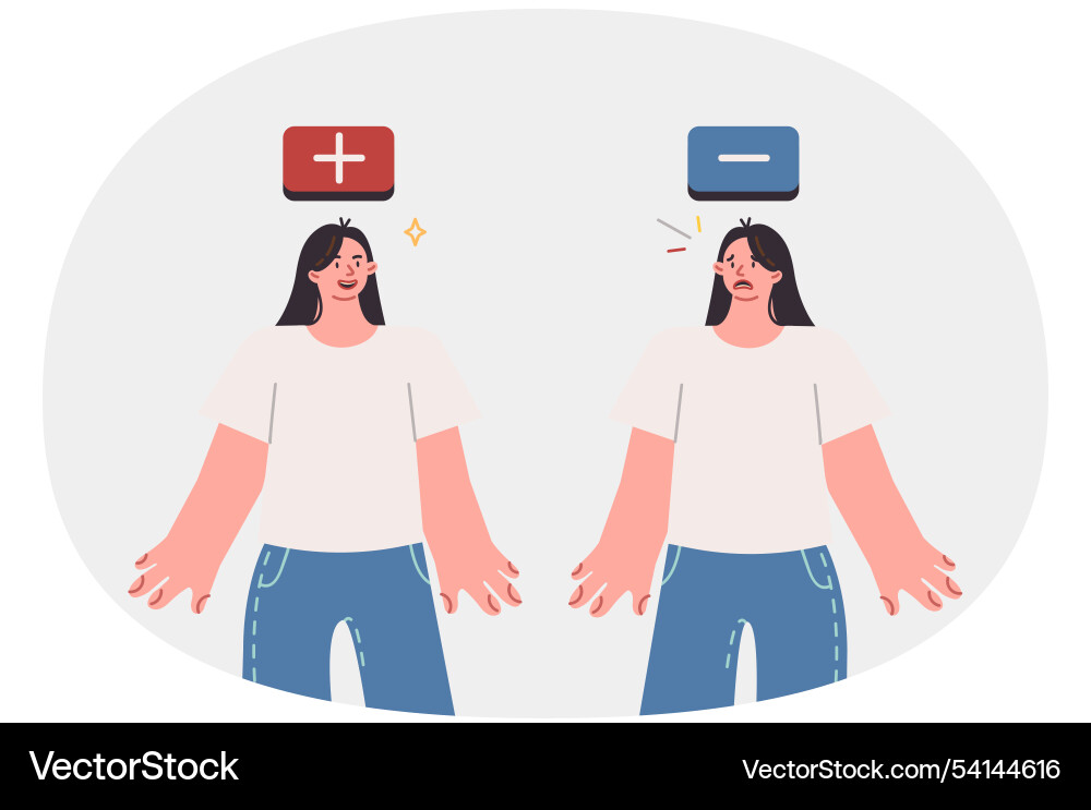Woman with bipolar disorder experiences sudden Vector Image
