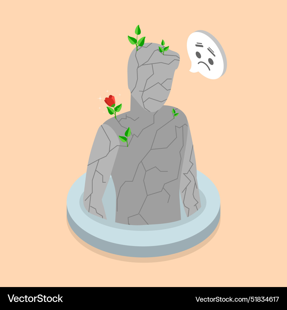 3d isometric flat of rebirth Royalty Free Vector Image