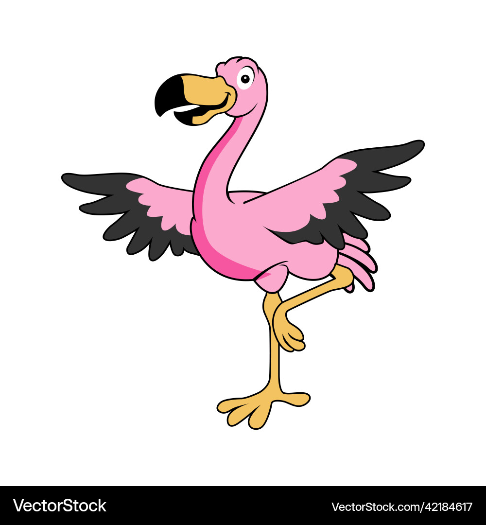 Cartoon flamingo Royalty Free Vector Image - VectorStock