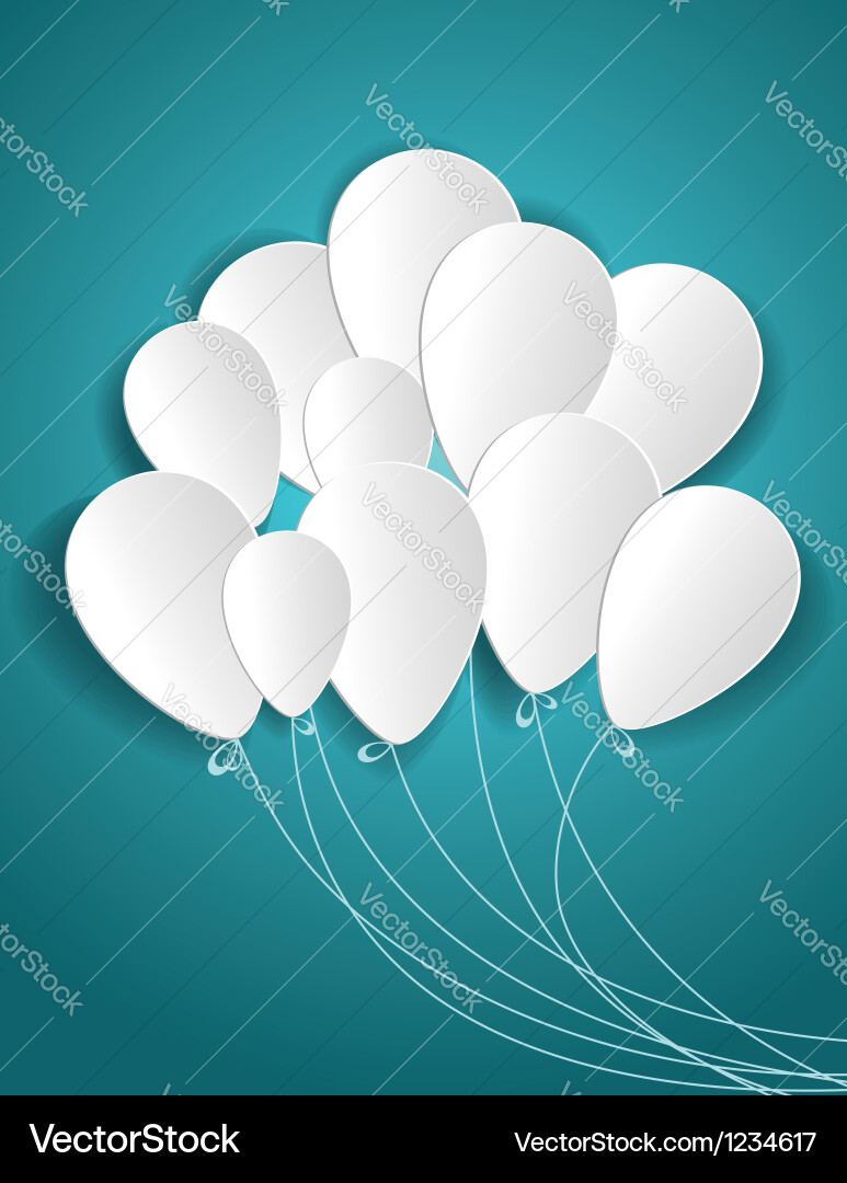 Celebratory Paper Balloons Card Royalty Free Vector Image