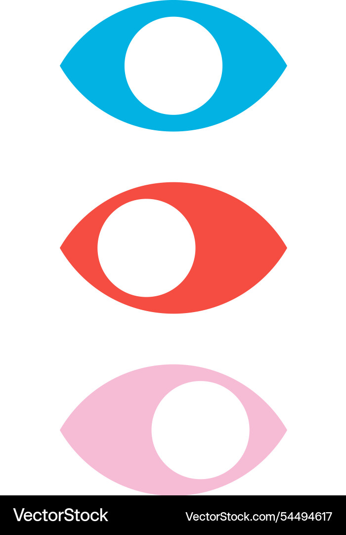 Colorful geometric eyes shape set Royalty Free Vector Image