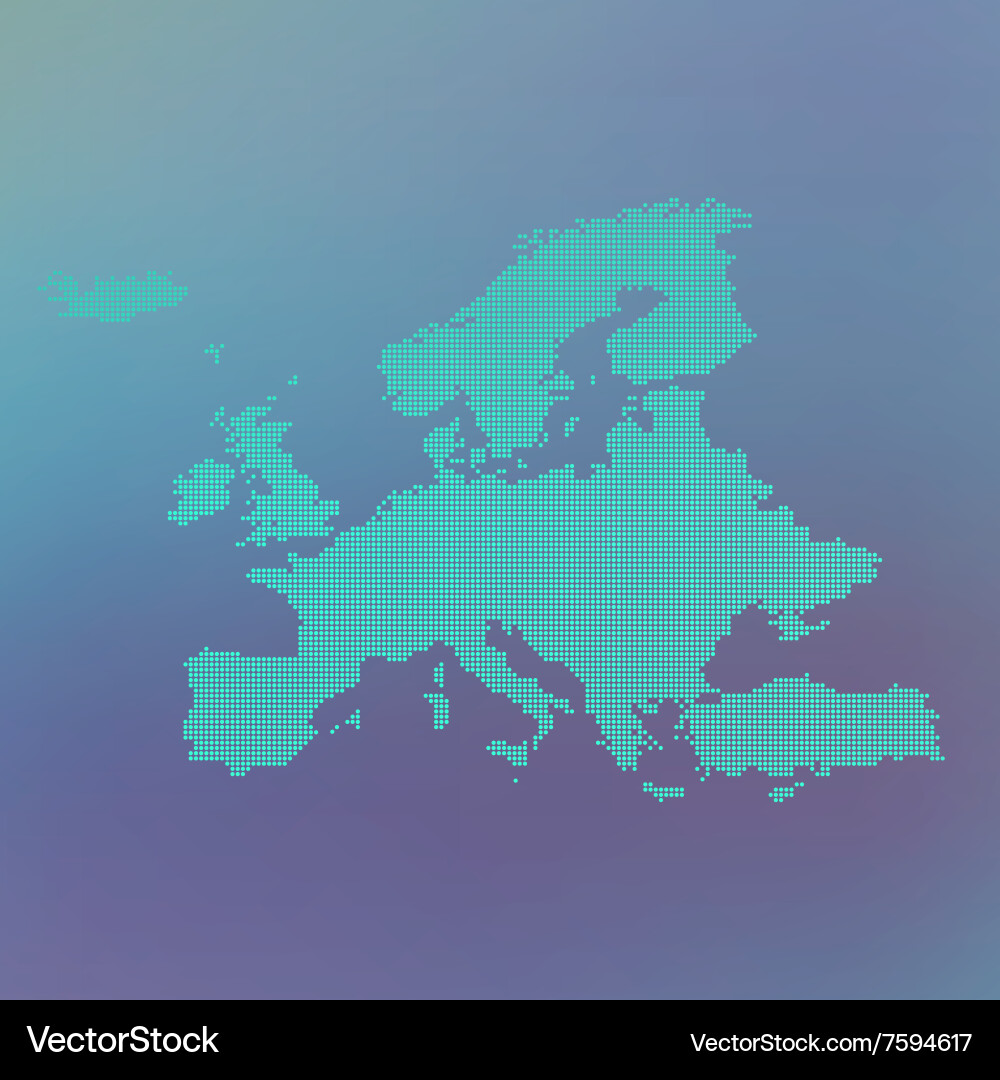 Dotted Europe Map Royalty Free Vector Image - VectorStock