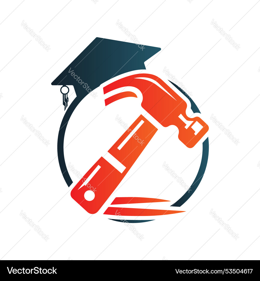 Education and construction logo design Royalty Free Vector