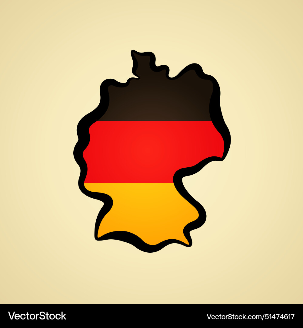Germany - map colored with flag Royalty Free Vector Image