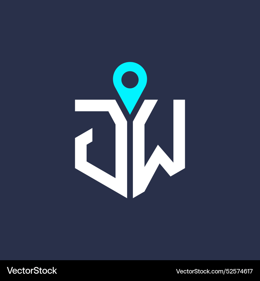 Jw location logo design for recruitment Royalty Free Vector